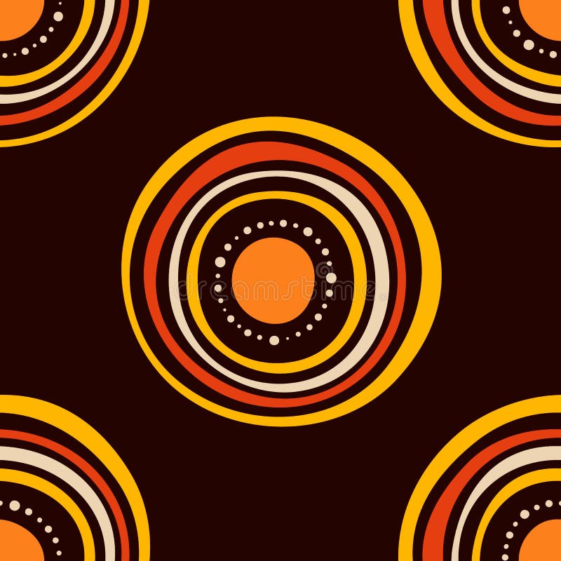 Australian Aboriginal Seamless Horizontal Border Pattern with Circles ...