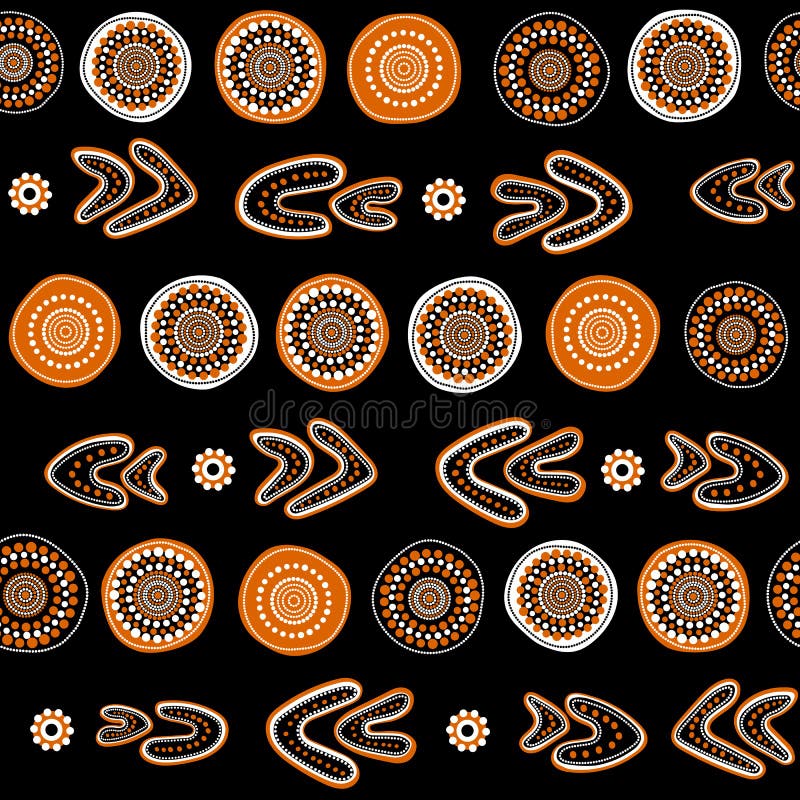 Aboriginal Seamless Vector Pattern Including Ethnic Australian Motive ...
