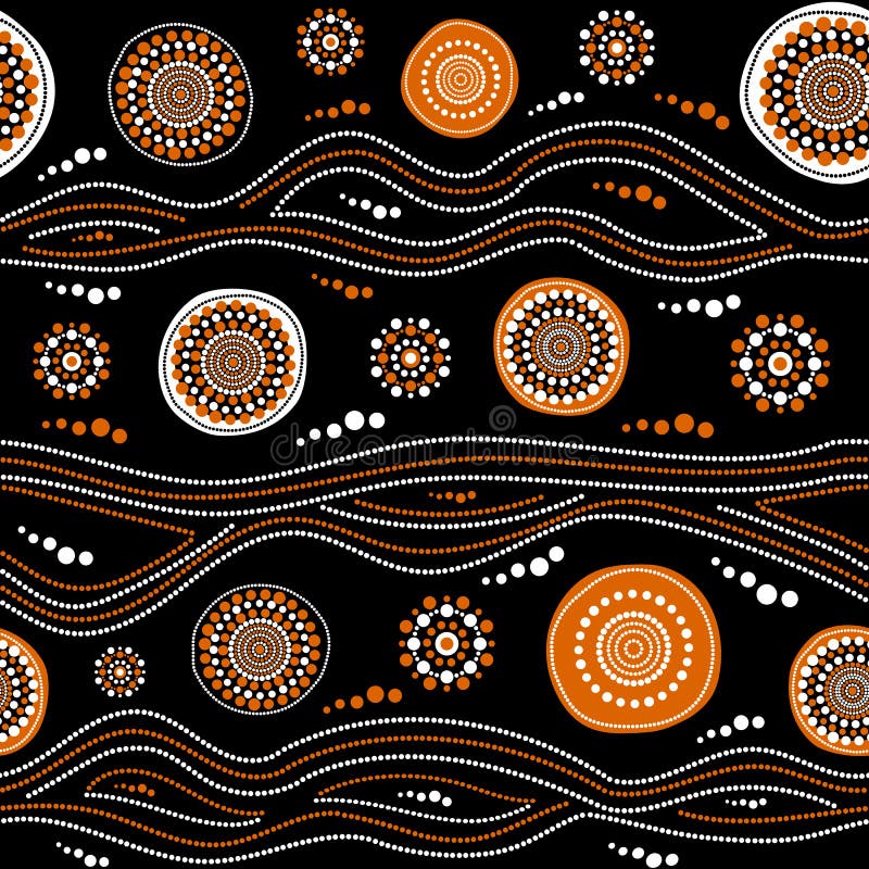 Aboriginal Seamless Vector Pattern Including Ethnic Australian Motive ...