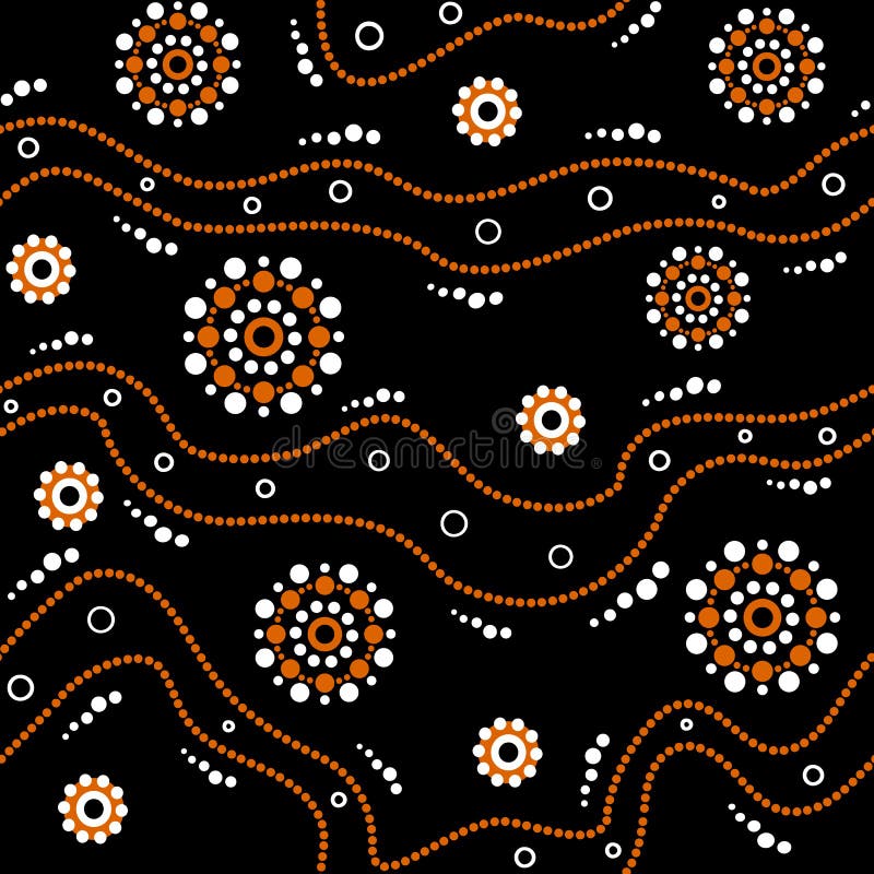 Aboriginal Seamless Vector Pattern Including Ethnic Australian Motive ...