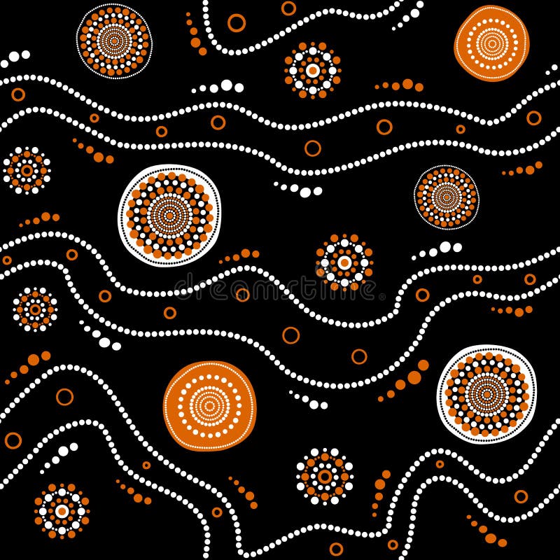 Aboriginal Seamless Vector Pattern Including Ethnic Australian Motive ...