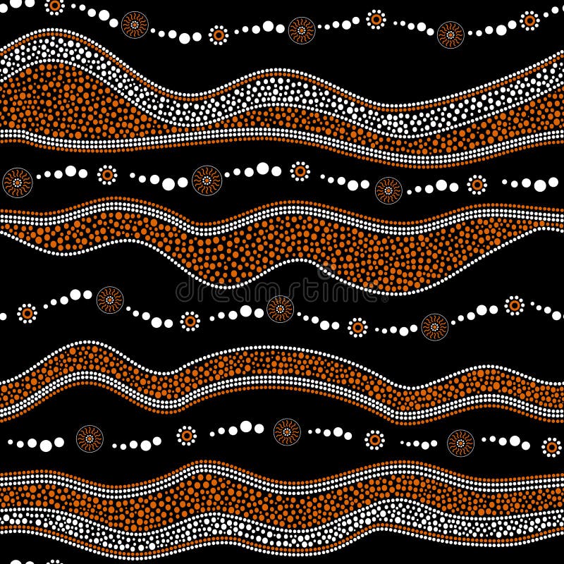 Aboriginal Seamless Vector Pattern Including Ethnic Australian Motive ...