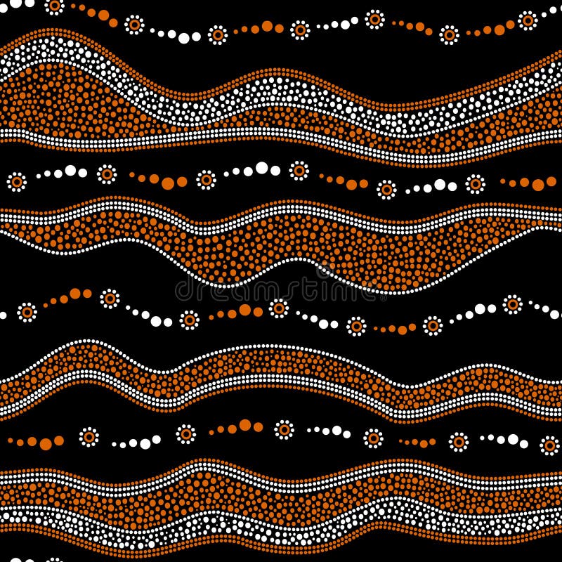 Aboriginal Seamless Vector Pattern Including Ethnic Australian Motive ...