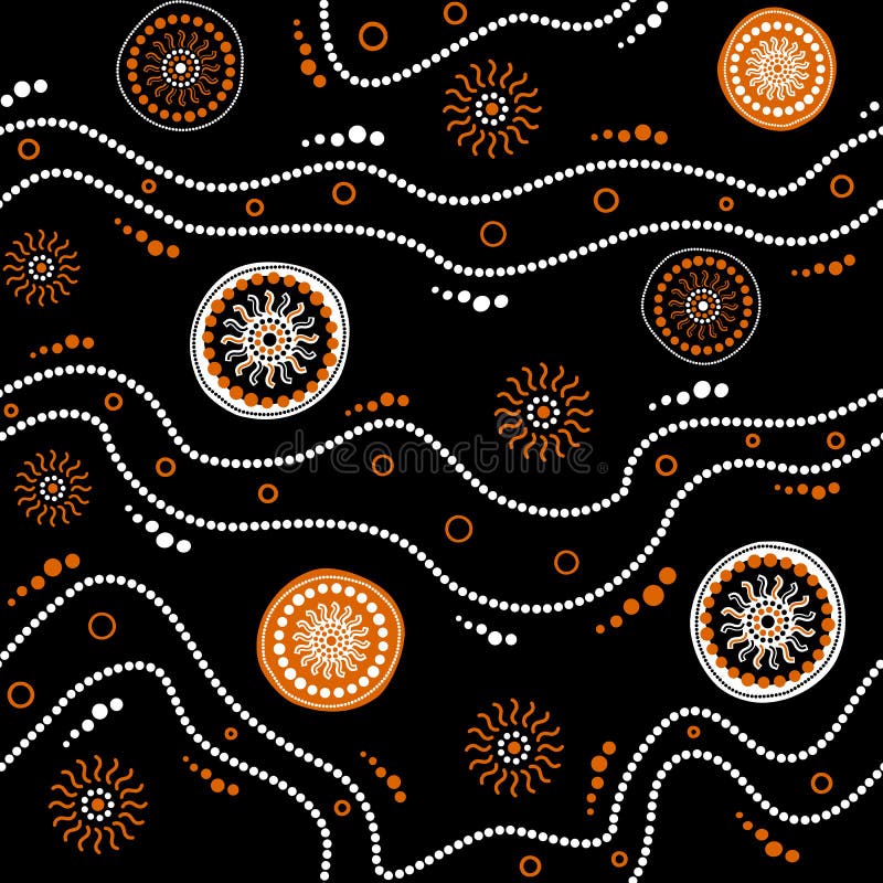 Aboriginal Rings stock vector. Illustration of orange - 4658698
