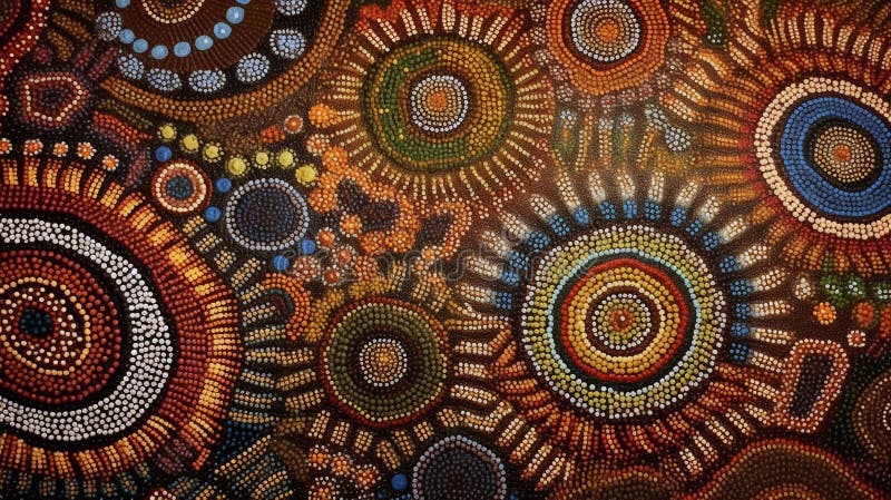 Australian Aboriginal Traditional Dot Art Texture Background Design ...