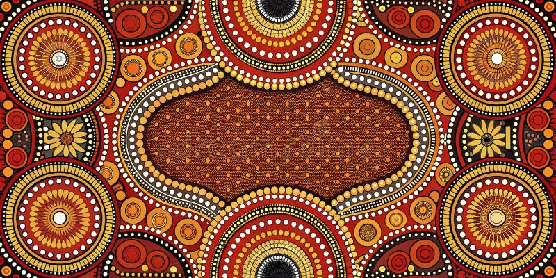 Australian Aboriginal Tribal Pattern AI Generative Stock Illustration ...