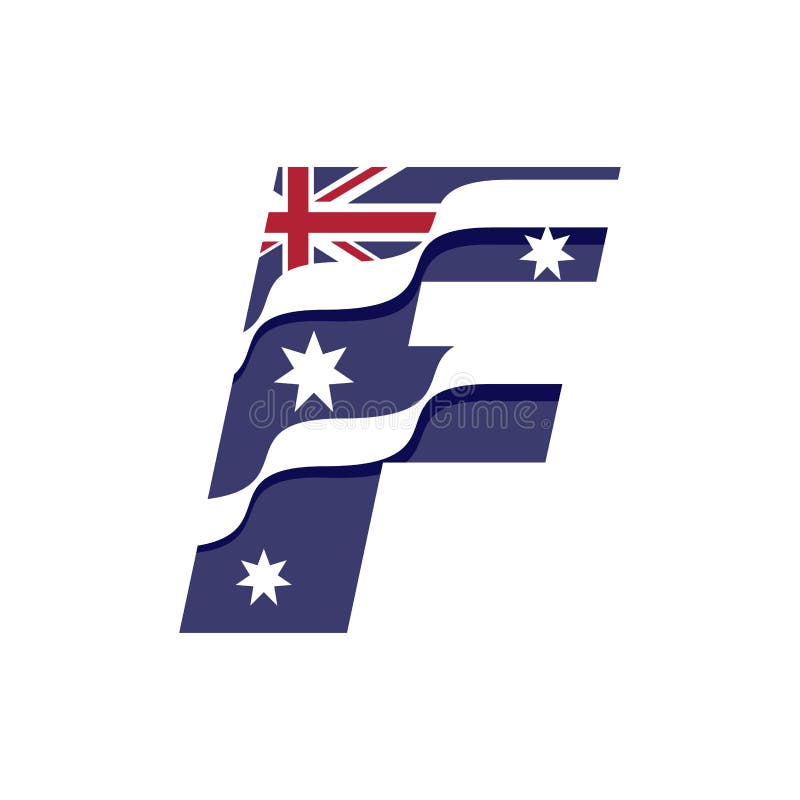 Australia Flag Logo with F Alphabet Stock Illustration - Illustration ...