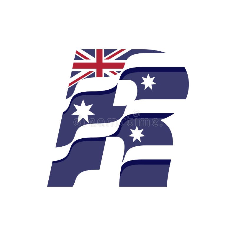 Australia Flag Logo with R Alphabet Stock Illustration - Illustration ...