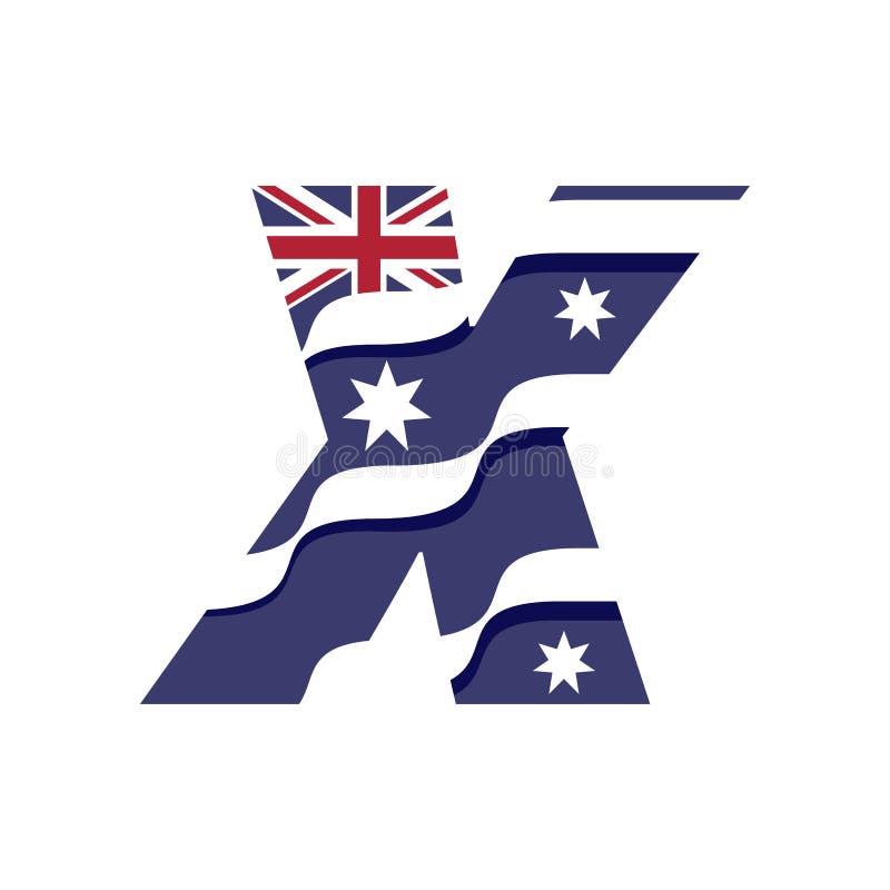 Australia Flag Logo with X Alphabet Stock Illustration - Illustration ...