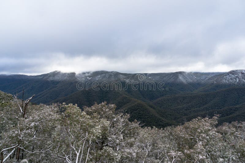 Australian Alps, Snowy Mountains Covered with Snow Stock Photo - Image ...