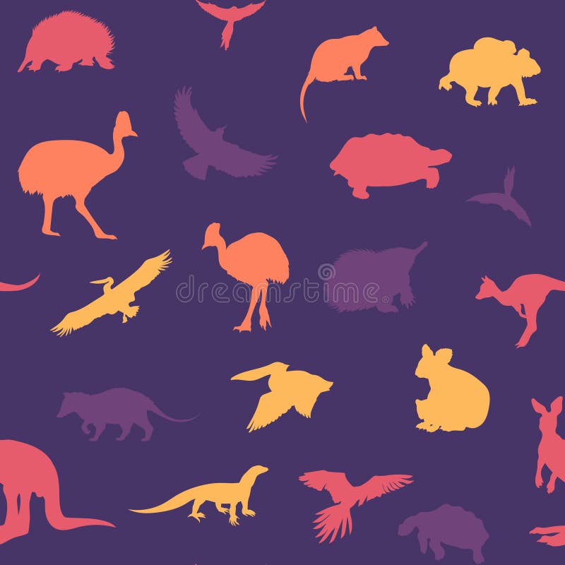 Australian Animals Pattern Stock Illustrations – 806 Australian Animals ...