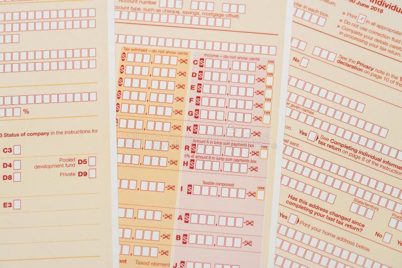 Australian Annual Tax Return Forms. Tax Concept Stock Photo - Image of ...