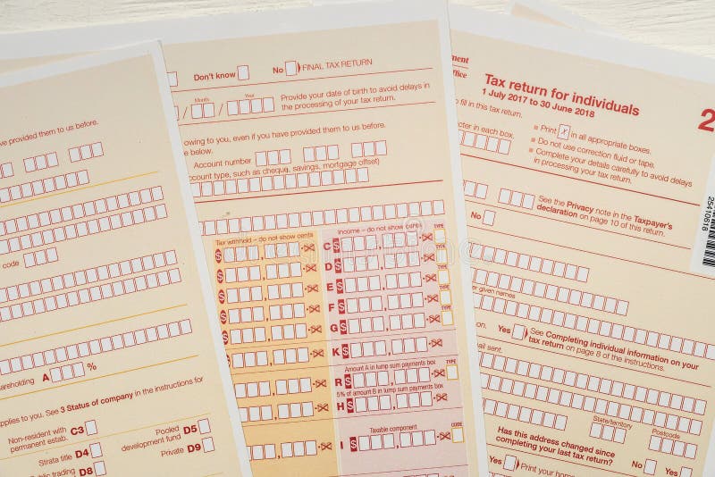 Australian Annual Tax Form with Pen Stock Image - Image of australian ...