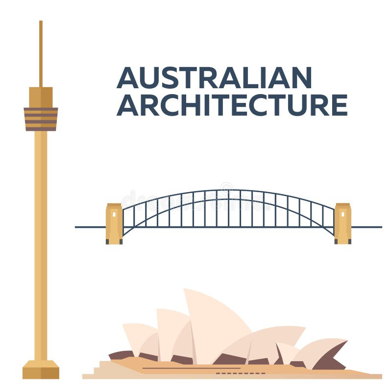 Australian Architecture. Modern Flat Design. Vector Illustration ...