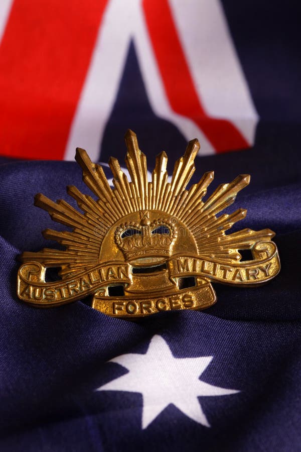 Australian Army Slouch Hat with Flag Stock Photo - Image of slouch ...