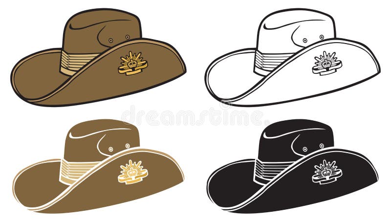 Australian army slouch hat stock vector. Illustration of holiday ...