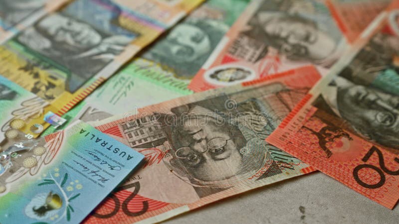 Australian Banknotes Scattered on a Surface Showcasing Various ...