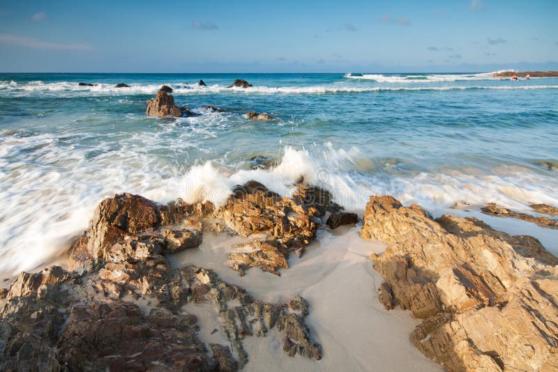 Australian Beach During The Day Stock Image - Image of nature, color ...