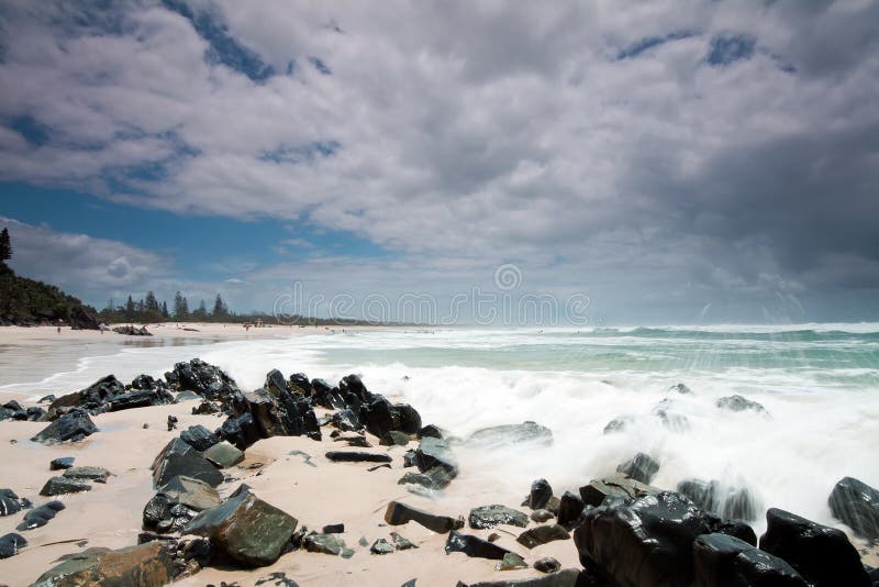 Australian Beach during the Day Stock Image - Image of seascape, shore ...