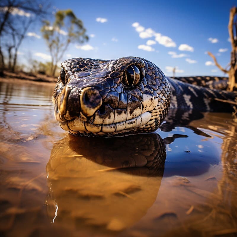Australian Black Headed Python Made with Generative AI Illustration ... Australian Black Headed Python Made with Generative AI Illustration ...