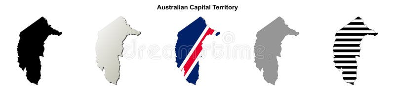Australian Capital Territory Outline Map Stock Vector - Illustration of ...