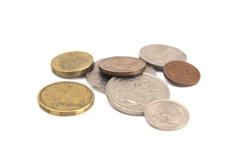 Set of Australian Coins on a White Background Stock Image - Image of ...