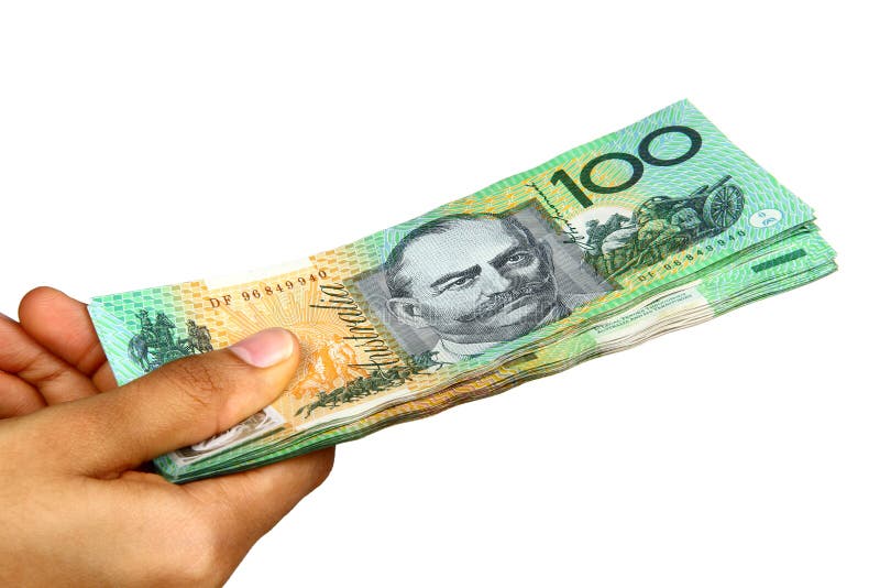 Woman Hand Holding Australian Dollars Stock Photo - Image of complexion ...