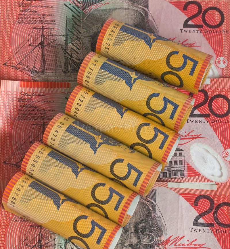 Australian Currency - 20 and 50 Notes Stock Image - Image of financial ...