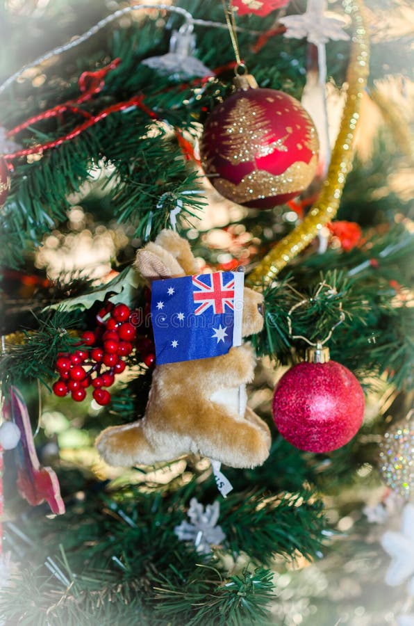 Australian Decoration in Christmas Tree Stock Image - Image of closeup ...