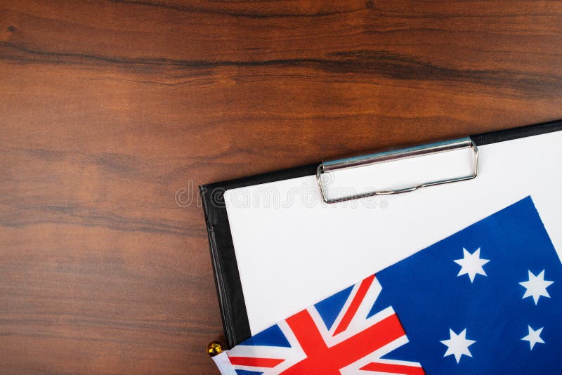 Australian Document, Mockup for Text on Clipboard, White Sheet of Paper ...