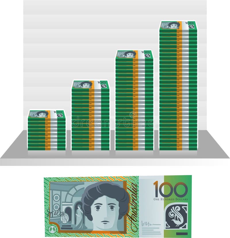 Australian Dollar Notes Bundles Stack Stock Illustration - Illustration ... Australian Dollar Notes Bundles Stack Stock Illustration - Illustration ...