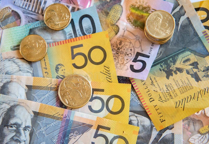 Australian notes and coins stock image. Image of partial - 54107185