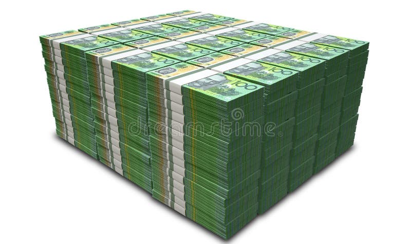 Australian Dollar Notes Pile Stock Image - Image of green, monetary ...