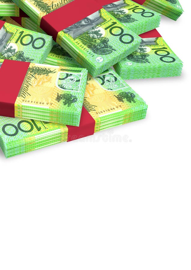 Australian Dollar Notes Bundles Stack Stock Illustration - Illustration ...