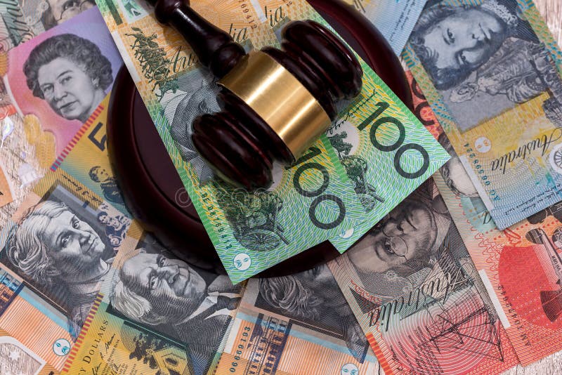 Australian Dollars Under Judge`s Gavel Close Up Stock Photo - Image of ...