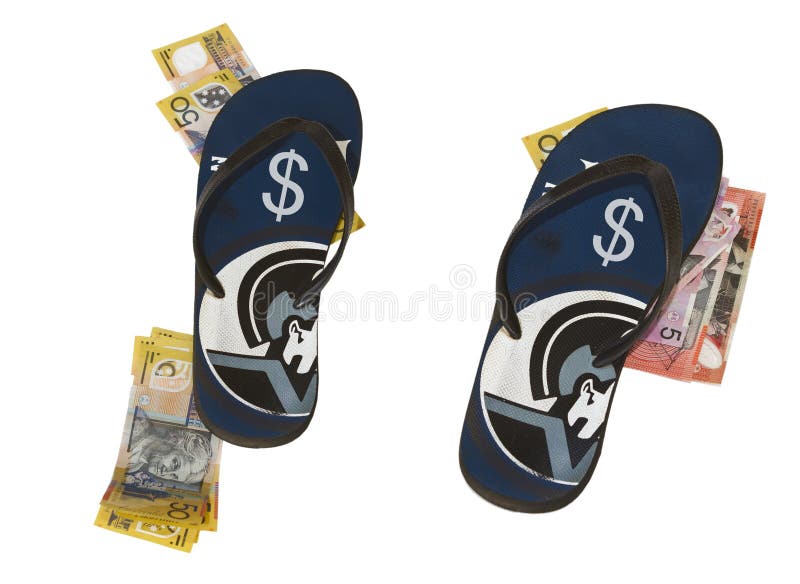 Australian Dollars and US Dollars on the Table Stock Image - Image of ...