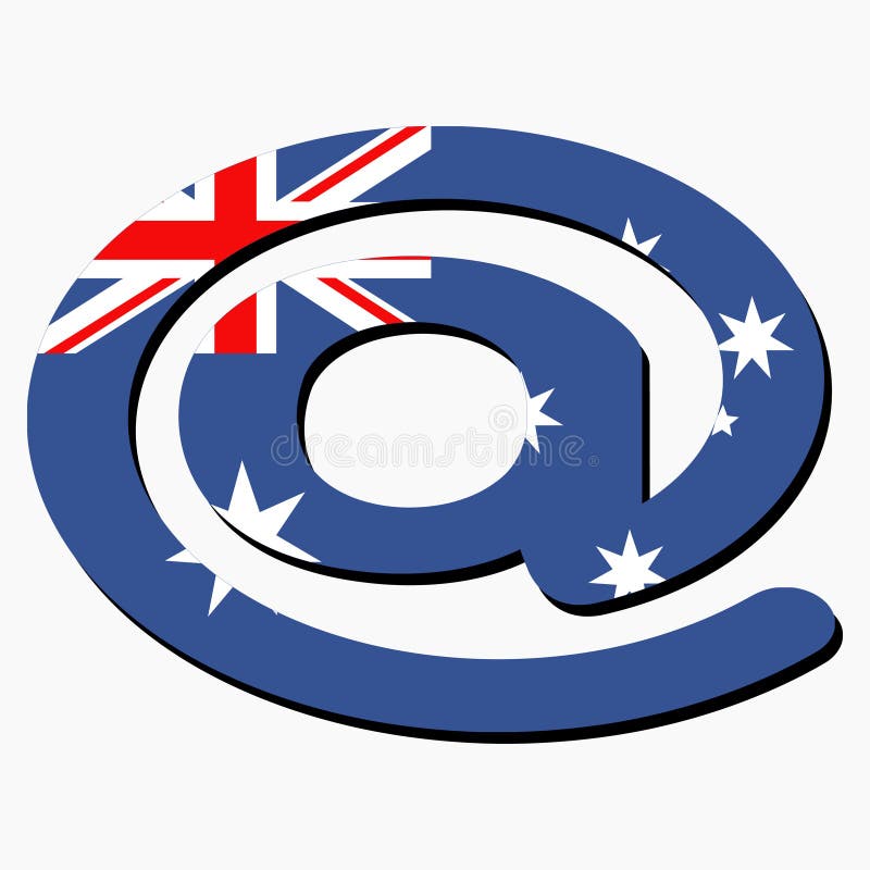 Australian E-mail Address at Symbol Stock Vector - Illustration of ...