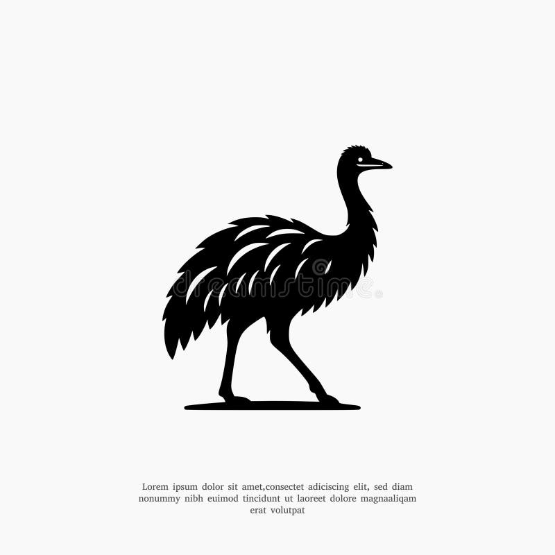 Australian Emu Silhouette Logo Design Template Stock Vector ...