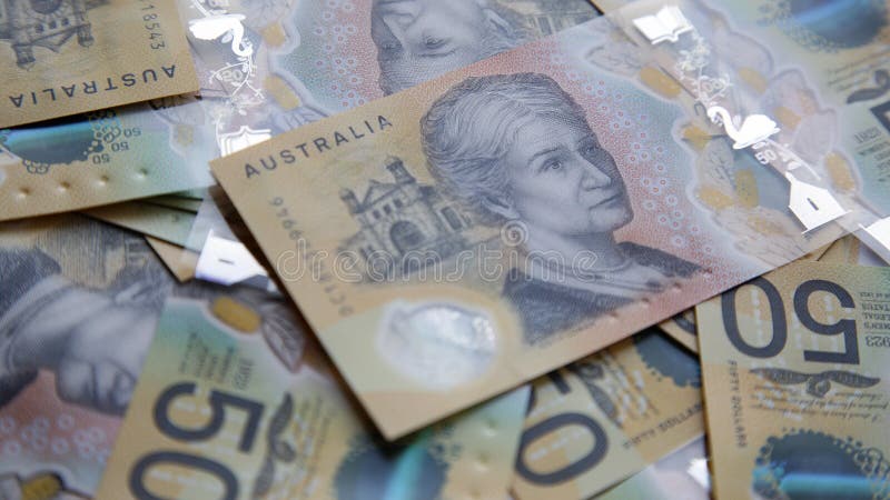 Australian Fifty Dollar Bill with Selective Focus. Stock Image - Image ...