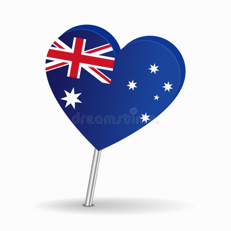 Australian Flag Heart-shaped Map Pointer Layout. Vector Illustration ...