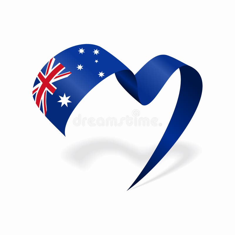Australian Flag Heart Shaped Ribbon. Vector Illustration. Stock Vector ...