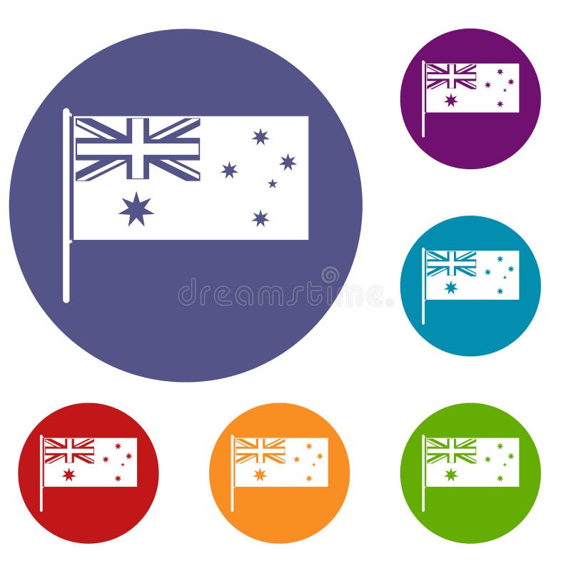 Australian flag icons set stock vector. Illustration of patriotic ...