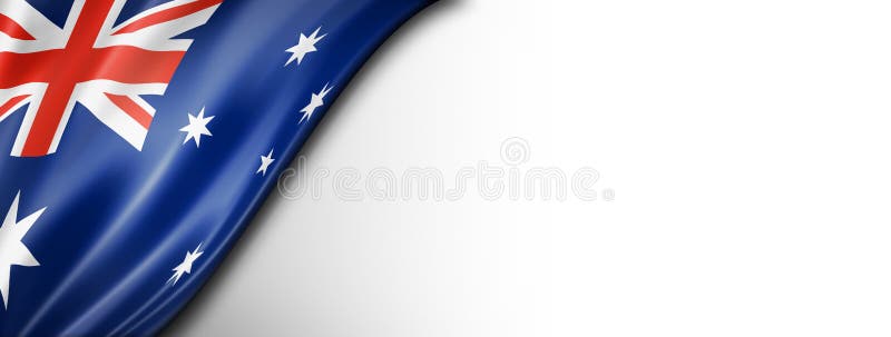 Australian Flag Isolated on White Banner Stock Illustration ...