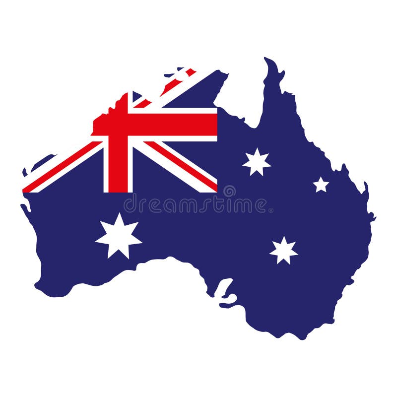 Australian flag in map stock vector. Illustration of design - 283993850
