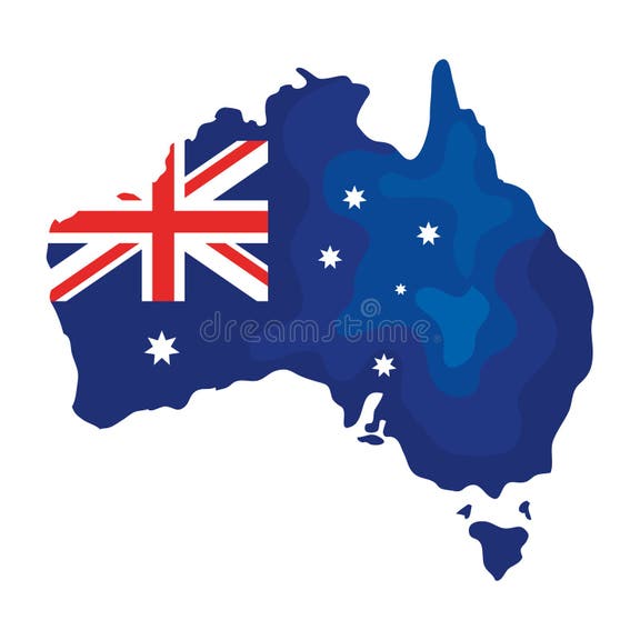 Australian flag in map stock vector. Illustration of independence ...