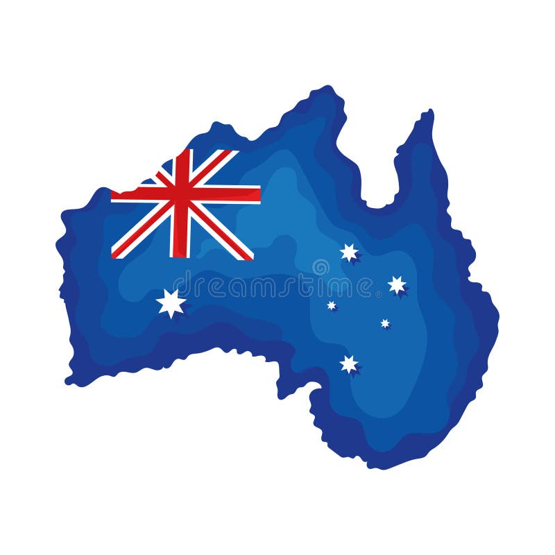 Australian flag in map stock vector. Illustration of country - 284048243