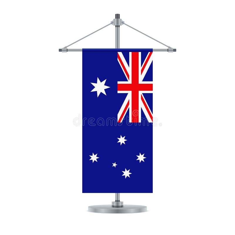 Australian Flag on the Metallic Cross Pole, Illustration Stock Vector ...