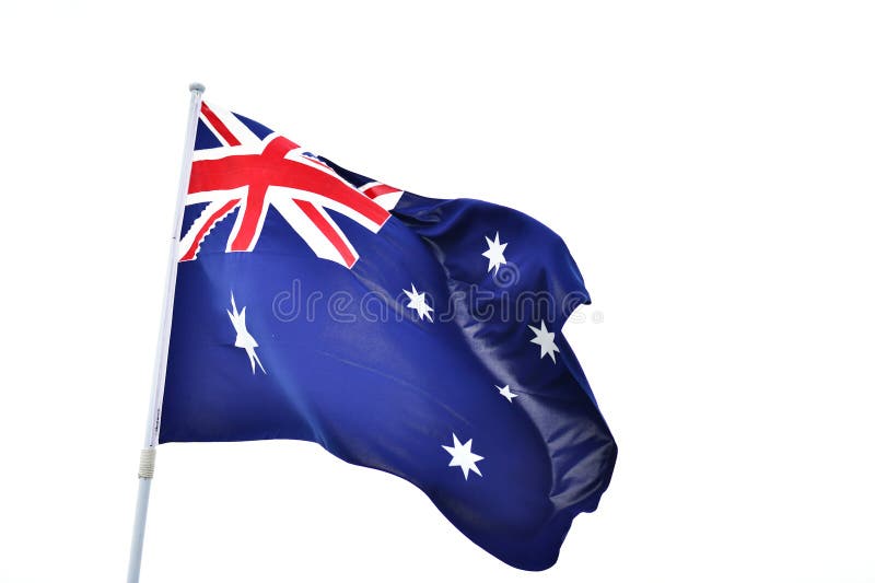 Australian Flag with Moving Wave Stock Image - Image of nation, cross ...