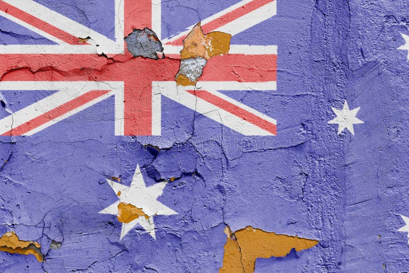 Australian Flag Painted on a Brick Wall. Flag of Australia Stock Photo ...