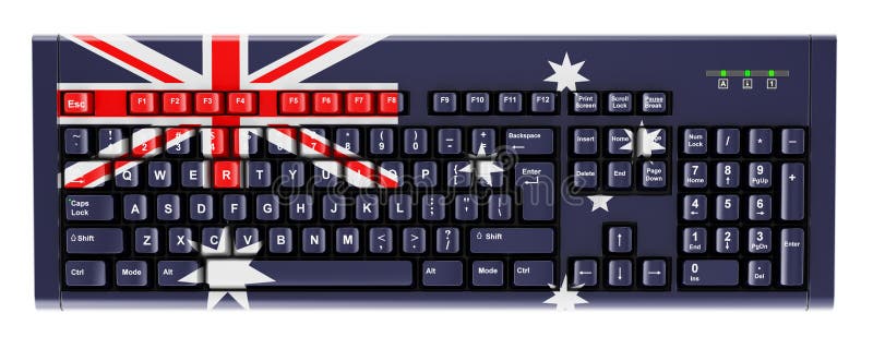 Australian Flag Painted on Computer Keyboard. 3D Rendering Stock ...
